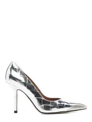 Kurt Geiger 90mm Metallic Point-toe Pumps - Silver