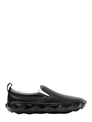 Valentino Garavani Leather Slip-on Sneakers - Black