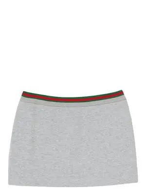 Gucci Cotton Jersey Skirt With Web - Grey