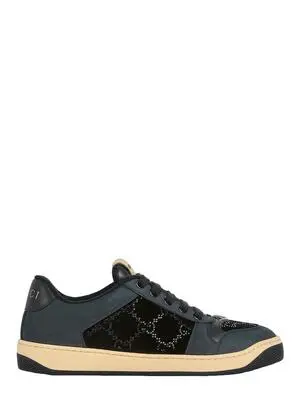 Gucci Gg Crystal Screener Sneakers - Black