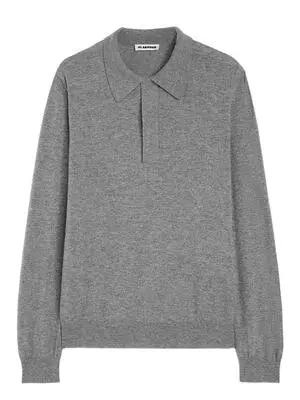 JIL SANDER Wool Polo Shirt - Grey