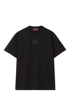 Gucci Cotton Jersey T-shirt With Embroidery - Black