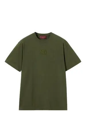 Gucci Cotton Jersey T-shirt With Embroidery - Green