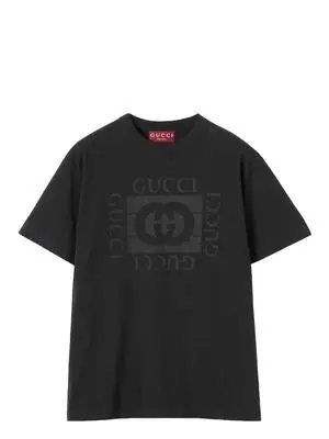 Gucci Cotton Jersey T-shirt With Print - Black