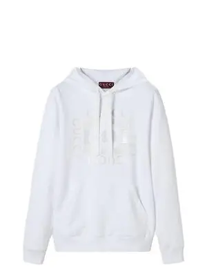 Gucci Cotton Jersey Sweatshirt With Interlocking G Print - White