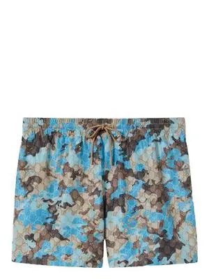 Gucci Printed Technical Poplin Swim Shorts - Beige