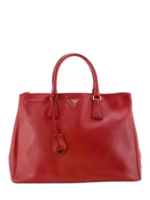 Prada Saffiano Leather Large Tote Bag - Red