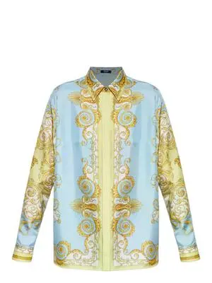 Versace Baroque-printed Shirt - Blue
