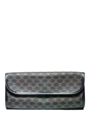 Celine 1990s Macadam Pattern Pouch - Black