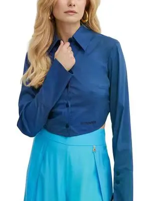 Patrizia Pepe Buttoned Shirt With Open Back - Blue