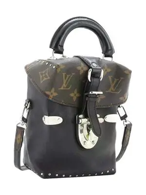 LOUIS VUITTON Camera Box Handbag Studded Monogram Canvas And Leather Crossbody Bag - Black