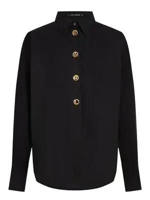 Karl Lagerfeld Karl-letters-buttons Shirt - Black