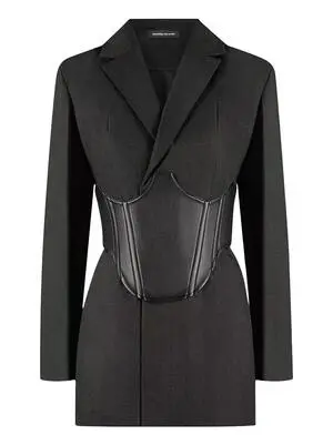 Manière De Voir Reversible Corset Blazer Mini Dress - Black