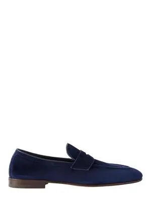Brunello Cucinelli Suede Penny Loafers - Blue