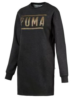PUMA Logo Fleece Mini Dress - Grey