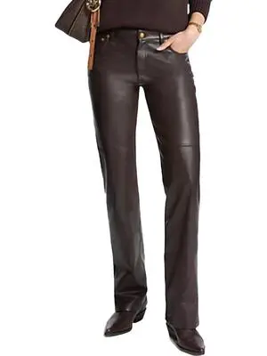 Michael Kors Leather Trousers - Brown