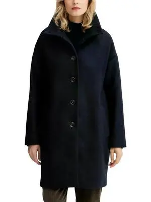 SESSUN Single-breasted Oversized Coat - Blue