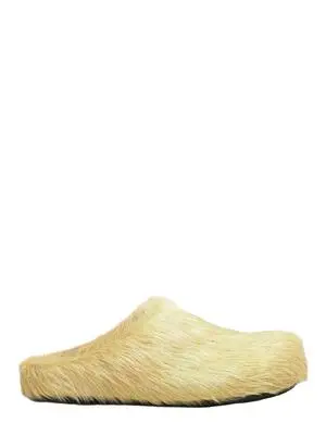 Marni Fussbett Calf-Hair Clogs Yellow