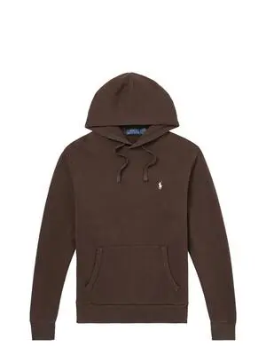 Polo Ralph Lauren Logo-embroidered Cotton-jersey Hoodie - Brown