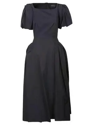 Simone Rocha Puff-sleeve Midi Dress - Black
