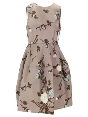 P.a.r.o.s.h Floral-embellished Midi Dress - Neutrals