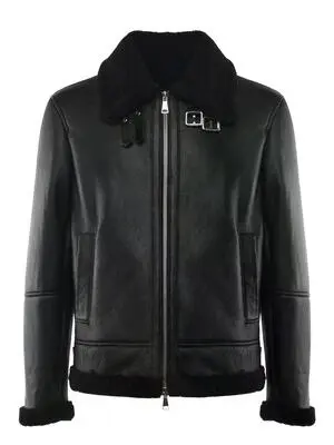 GIULIANO GALIANO Leather Jacket - Black