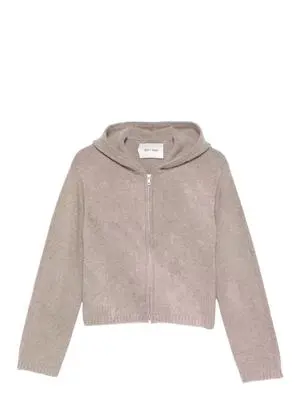 Soft Goat Chunky Zip Cashmere Cardigan - Grey