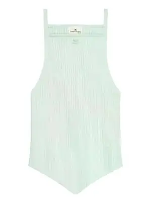 COURREGES Pointy-hem Ribbed Tank Top - Green
