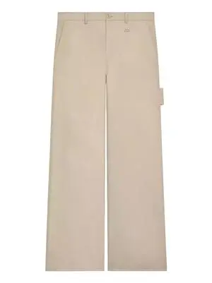 COURREGES Hammer Logo-embroidered Trousers - Neutrals