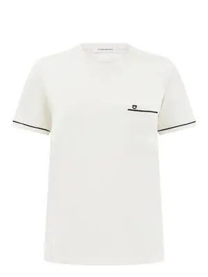 FERRAGAMO Pocket Gancini Trim T-shirt - Neutrals