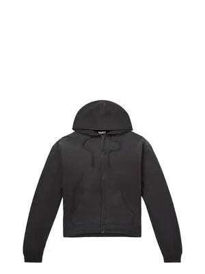 Auralee Dyed Pima Cotton Zip-up Hoodie - Black