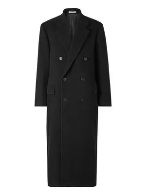 Auralee Double-breasted Wool Coat - Black