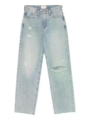 TRIARCHY Distressed Frayed Jeans - Blue