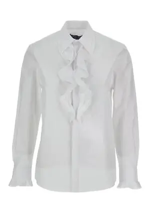 Ralph Lauren Fringe-detailed Long-sleeves Shirt - White