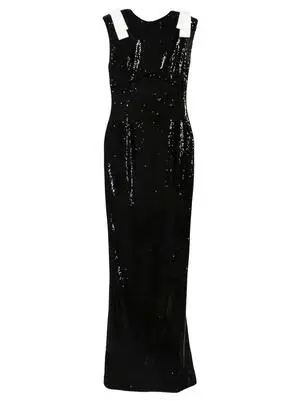 SILK LOVE & LACE Ofelia Sequin Maxi Dress - Black
