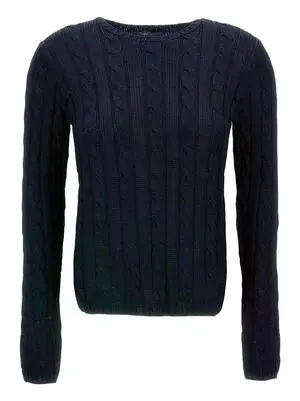 Ralph Lauren Crew-neck Cable-knit Sweater - Blue