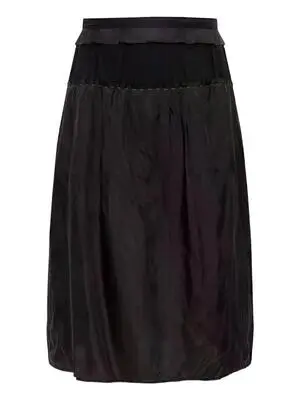 MAISON MARGIELA Midi Skirt With Ruffle Detailing - Black