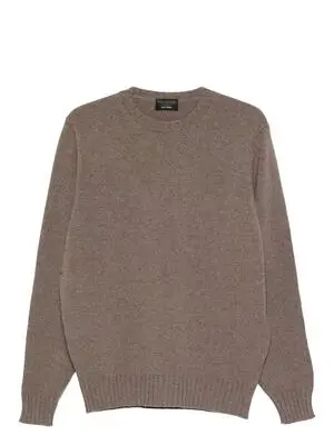 DELL'OGLIO Long-sleeve Crew Neck Sweater - Brown