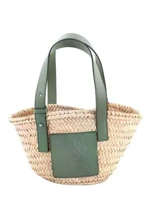 Loewe Basket Raffia Small Tote Bag - Green