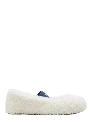 Moon Boot Shearling Ballet Flats - White
