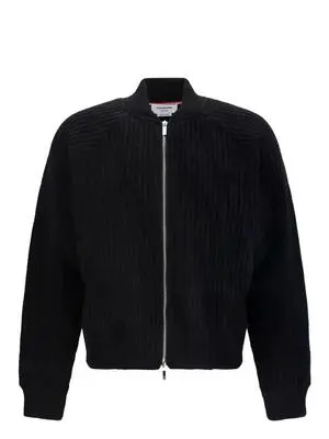 Thom Browne Honeycomb Zip Bomber Jacket - Black