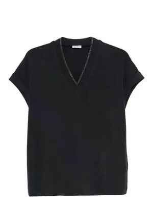 Brunello Cucinelli V-neck T-shirt - Blue