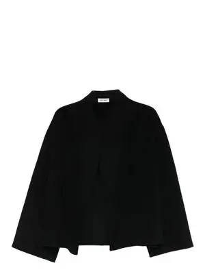 Soft Goat Open-front Oversized Coat - Black