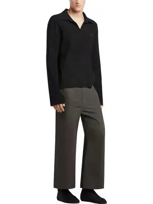 COURREGES Ribbed Polo Shirt - Black