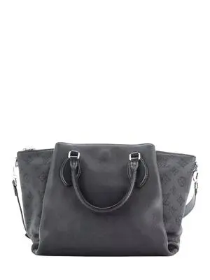 LOUIS VUITTON Haumea Handbag Mahina Leather Satchel - Black