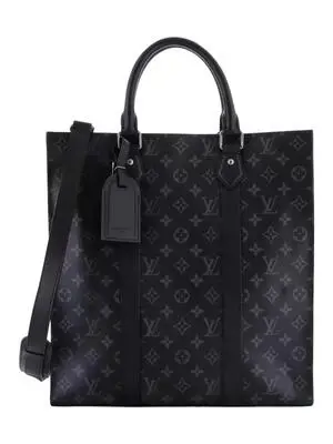LOUIS VUITTON Sac Plat Tote Bag Monogram Eclipse Canvas - Black