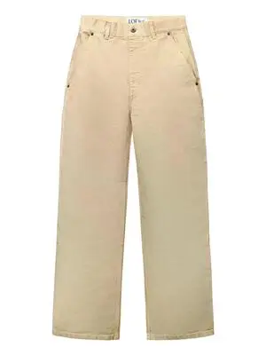 Loewe Cotton Trousers - Neutrals