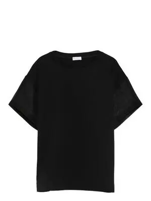 Brunello Cucinelli Semi-sheer Paneled T-shirt - Black