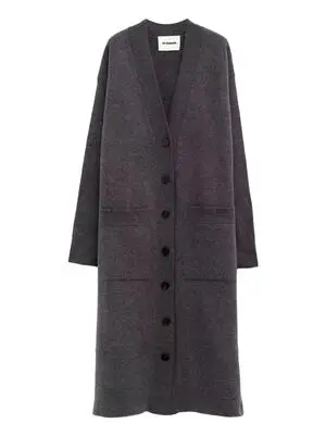 JIL SANDER Button Patch-pocket Long Cardigan - Grey