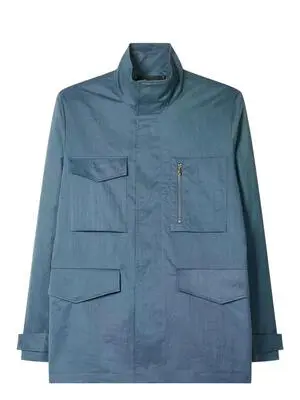 Paul Smith High-neck Flap-pockets Jacket - Blue